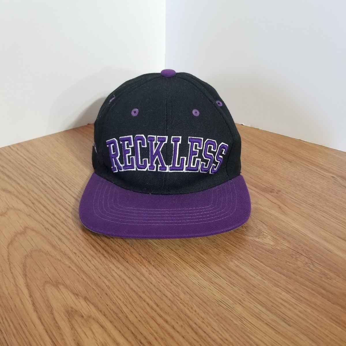 Young Reckless Block Black Purple Snapback Hat Los Angeles Youth