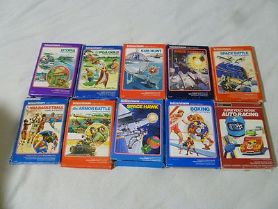 BOXED INTELLIVISION GAME LOT UTOPIA SPACE HAWK ARMADA ARMOR BATTLE SUB ...