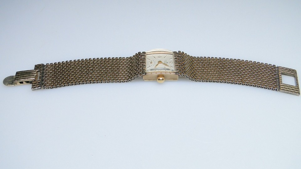 10K Rolled Gold Plate RGP Villereuse Watch w Wide 12 GF Mesh Band | eBay