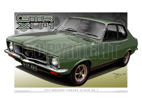 Holden LJ Torana Print - LJ GTR XU1 Car Drawing By Unique Autoart ( 18 ...