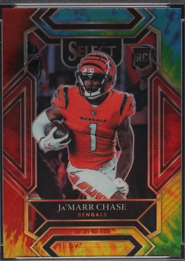 2021 Panini Select - Club Level Ja'Marr Chase #247 Tie-Dye Prizm /25 ...