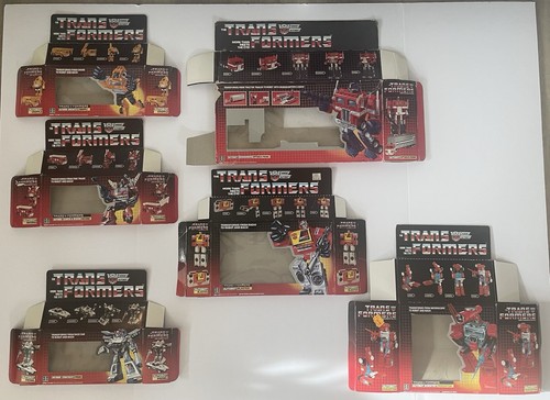 1984/1985 G1 Transformers Box Lot Optimus, Prowl, Blaster, Grapple ...