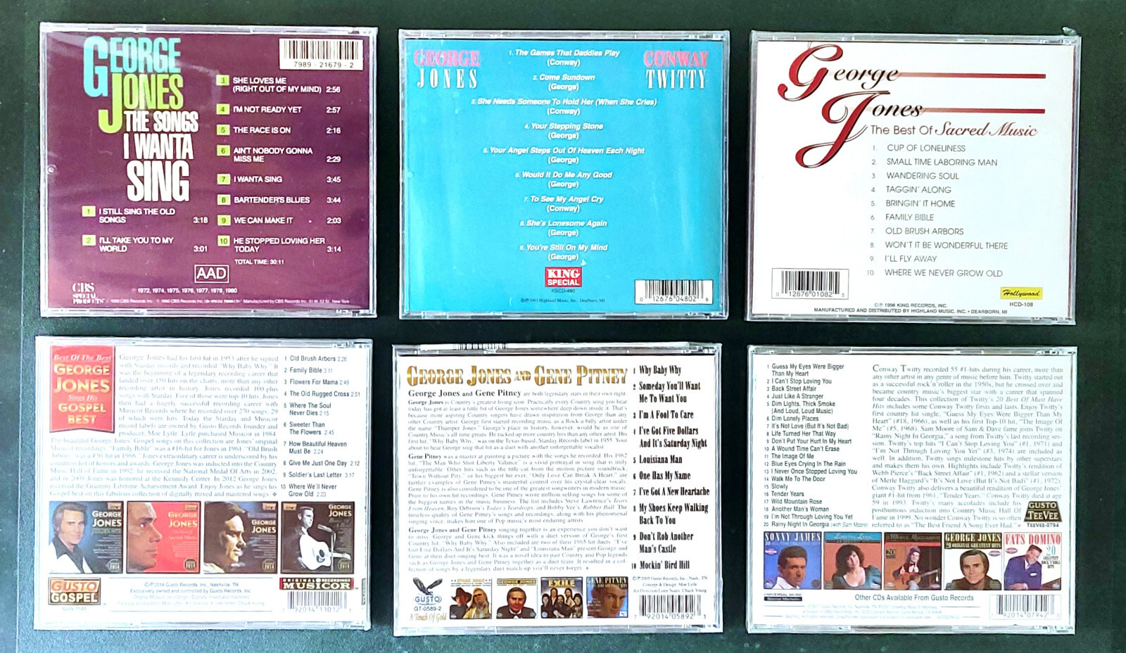 Choice of MORE THAN SHOWN: George Jones, Pitney, Conway Twitty Cds! NEW ...