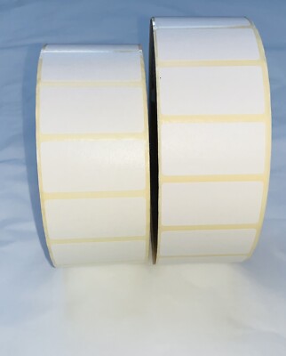 2 Part Used Rolls SMALL WHITE STICKY LABELS Self adhesive 50 x 25mm ...