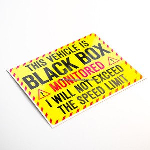 VEHICLE BLACK BOX MONITORED (Yellow) Speed Limit Car,Van Vinyl Decal ...