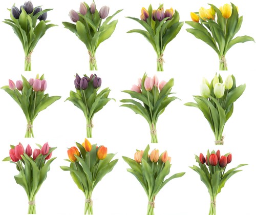 künstliche Tulpen 32cm Tulpenbündel mit 4 Tulpen und 3 Tulpenknospen ...