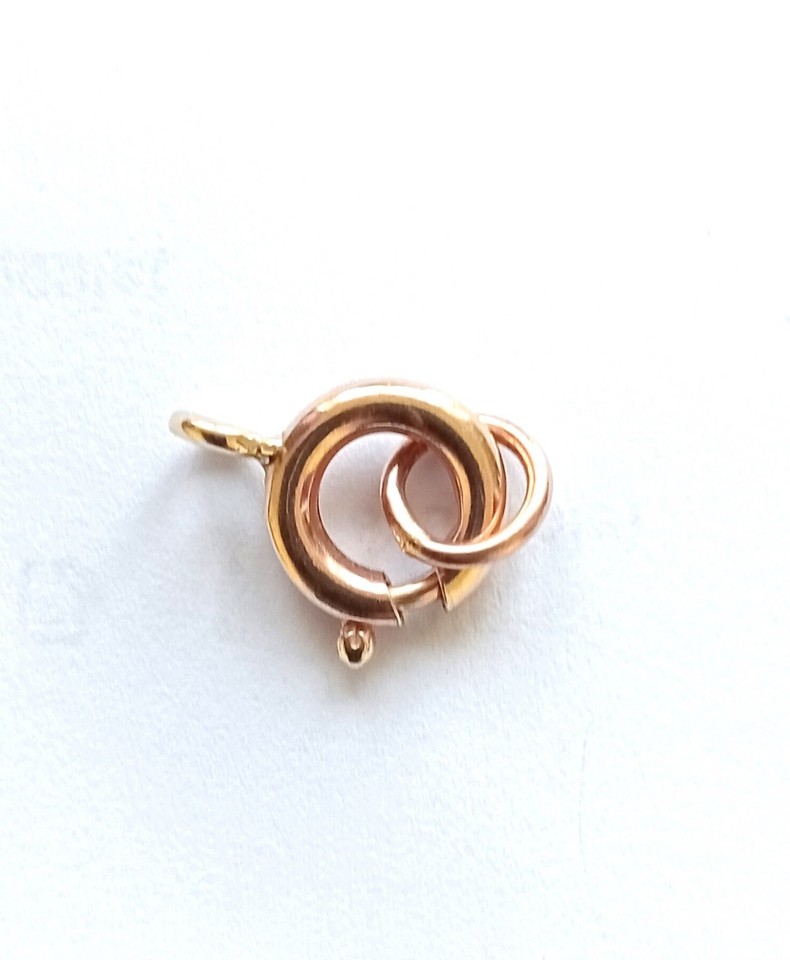 9CT ROSE GOLD 5mm Strong Bolt Ring Plus 2 Jump rings British Hallmarks+ ...