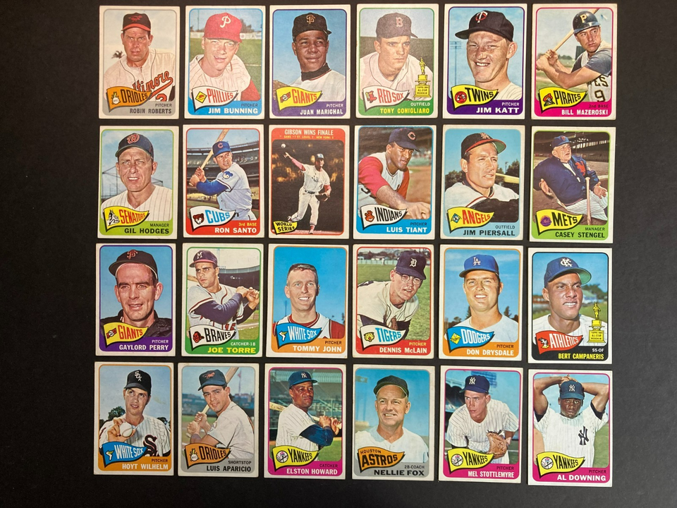 1965 Topps Baseball Complete Set Mantle Mays Koufax Aaron Clemente GOOD ...