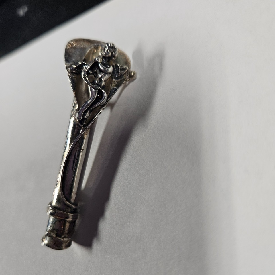 Vintage Sterling Silver Boutonniere Flower Vase Holder Brooch Lapel Pin ...