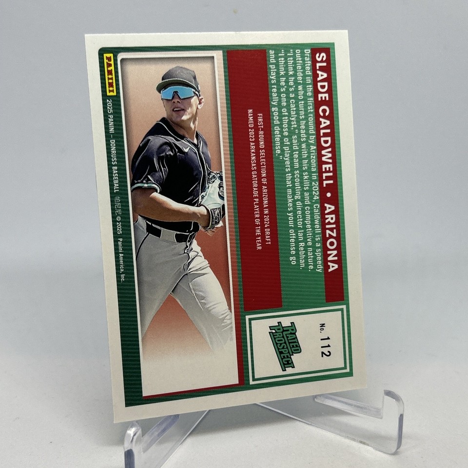 Slade Caldwell 2025 Donruss Green Laser #112 Rated Prospect Arizona ...
