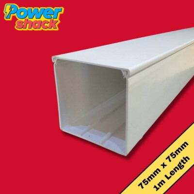 75mm X 75mm / 3"x3" PVC Trunking - 1m Length, Univolt Maxi - MAK 75 / ...