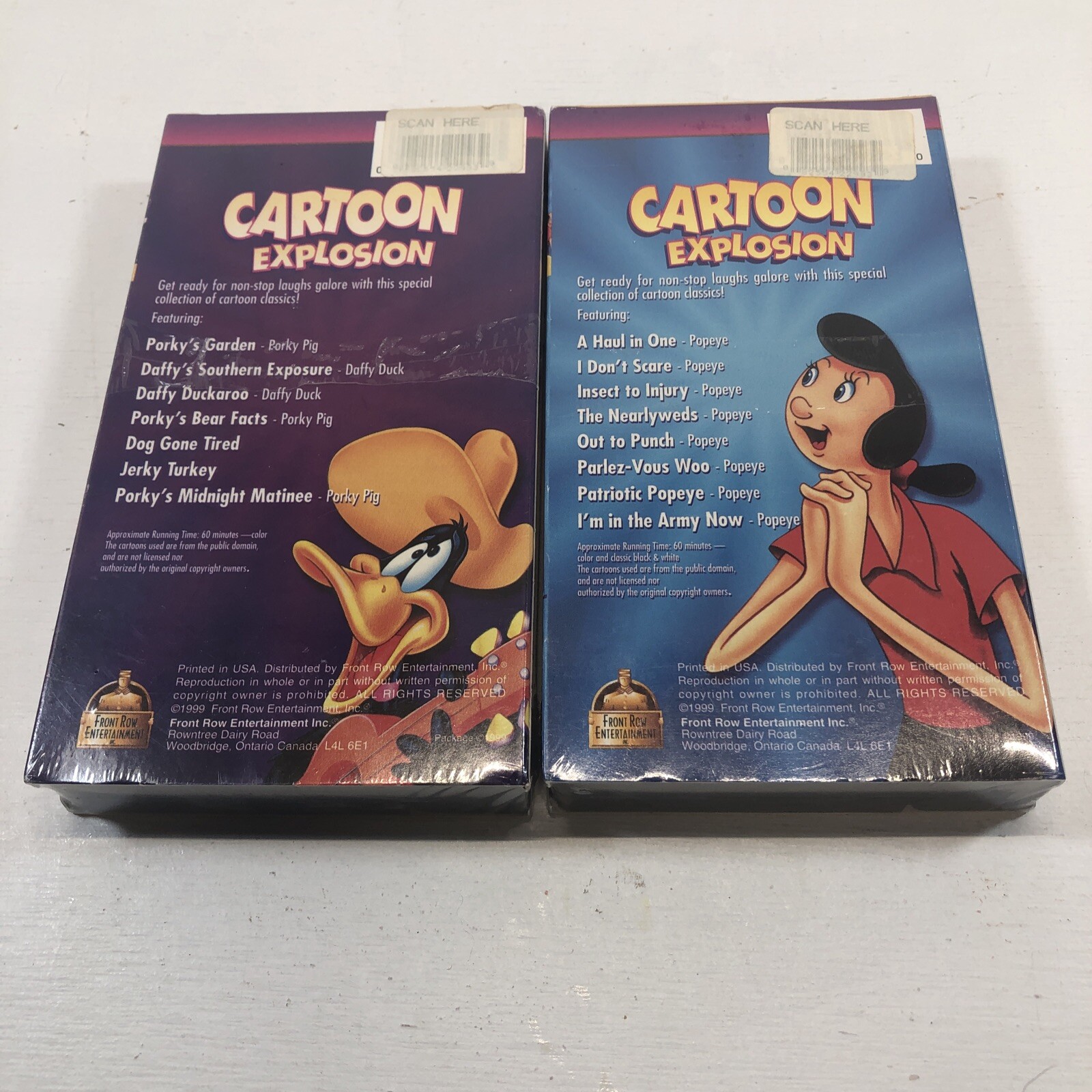 Popeye & Olive Oyl + Jerky Turkey LOT - VHS 1999 Cartoon Explosion ...