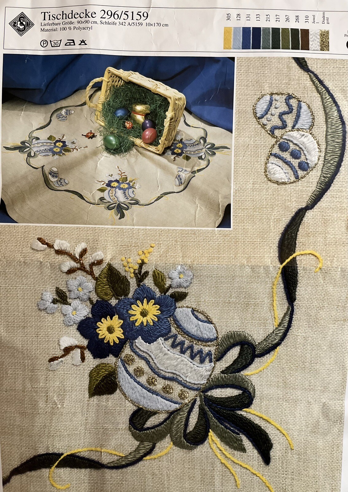 Tischdecke German Embroidery “Easter Tablecloth Kit” | eBay