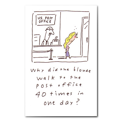 Funny ANYTIME Card, by American Greetings, Blond Joke, Post Office ...