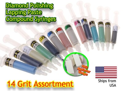 14pcs Diamond Polishing Lapping Compound 5gm Syringes Glass Metal ...