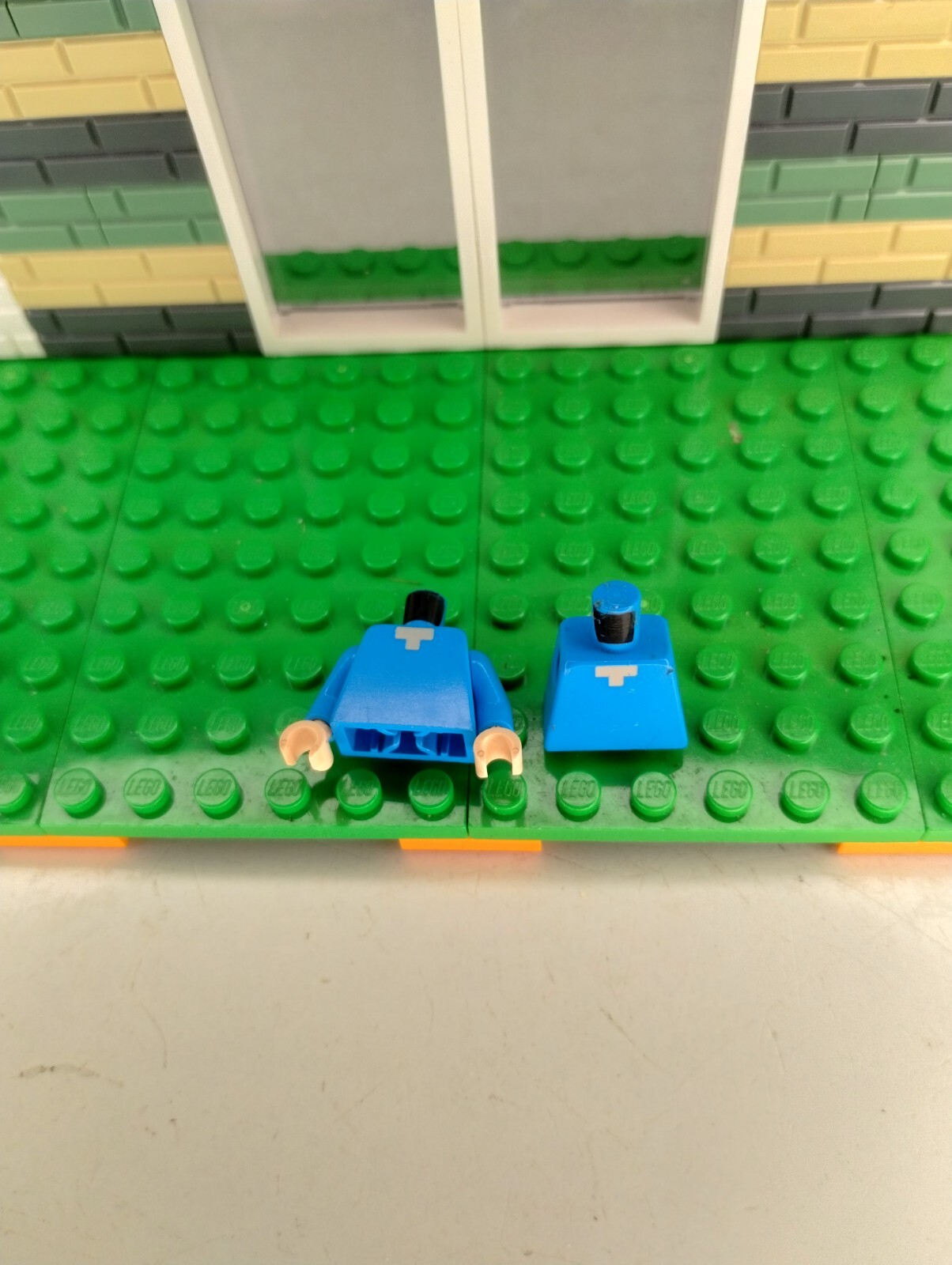 2 Lego Minecraft Steve minifigure torso dark azure pixelated light ...