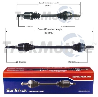 SurTrack Pair Set of 2 Front CV Axle Shafts For Plymouth Reliant Dodge ...