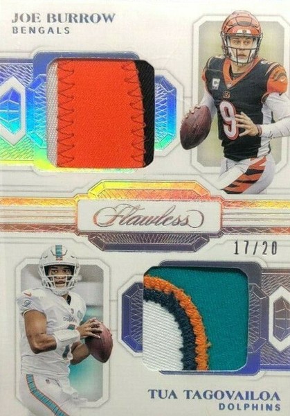 2020 Panini Flawless - Dual Diamond Memorabilia Silver #DD2 Joe Burrow ...