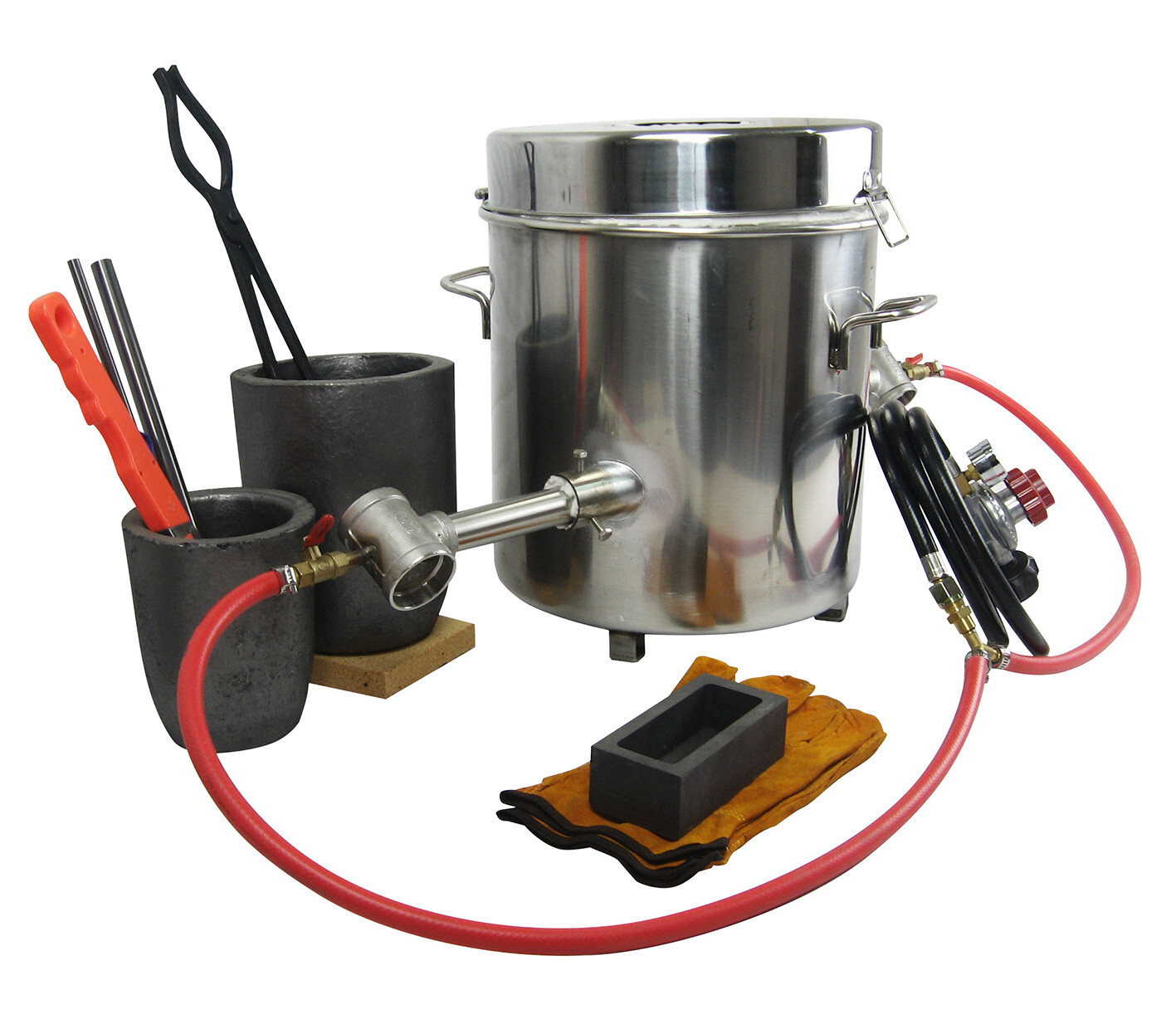 16KG Gas Metal Melting Furnace Foundry Propane Forge 2 Crucibles Tongs ...