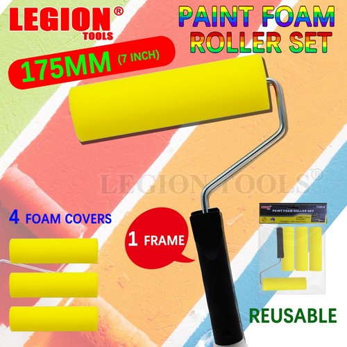 4Pcs Paint Foam Roller 1 Frame Set 175mm 7" Home Paint Quick Drying Reusable | eBay Australia
