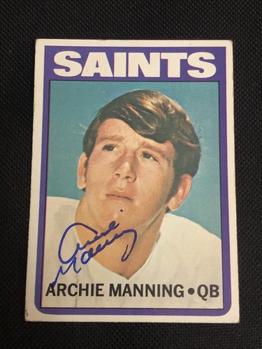 ARCHIE MANNING 1972 TOPPS ROOKIE SIGNED AUTOGRAPHED CARD #55 NEW ...