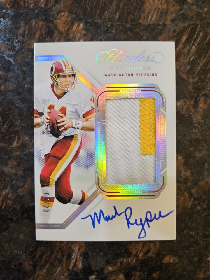 2023 Panini Flawless Mark Rypien Jumbo Patch Auto 2/20 Washington ...