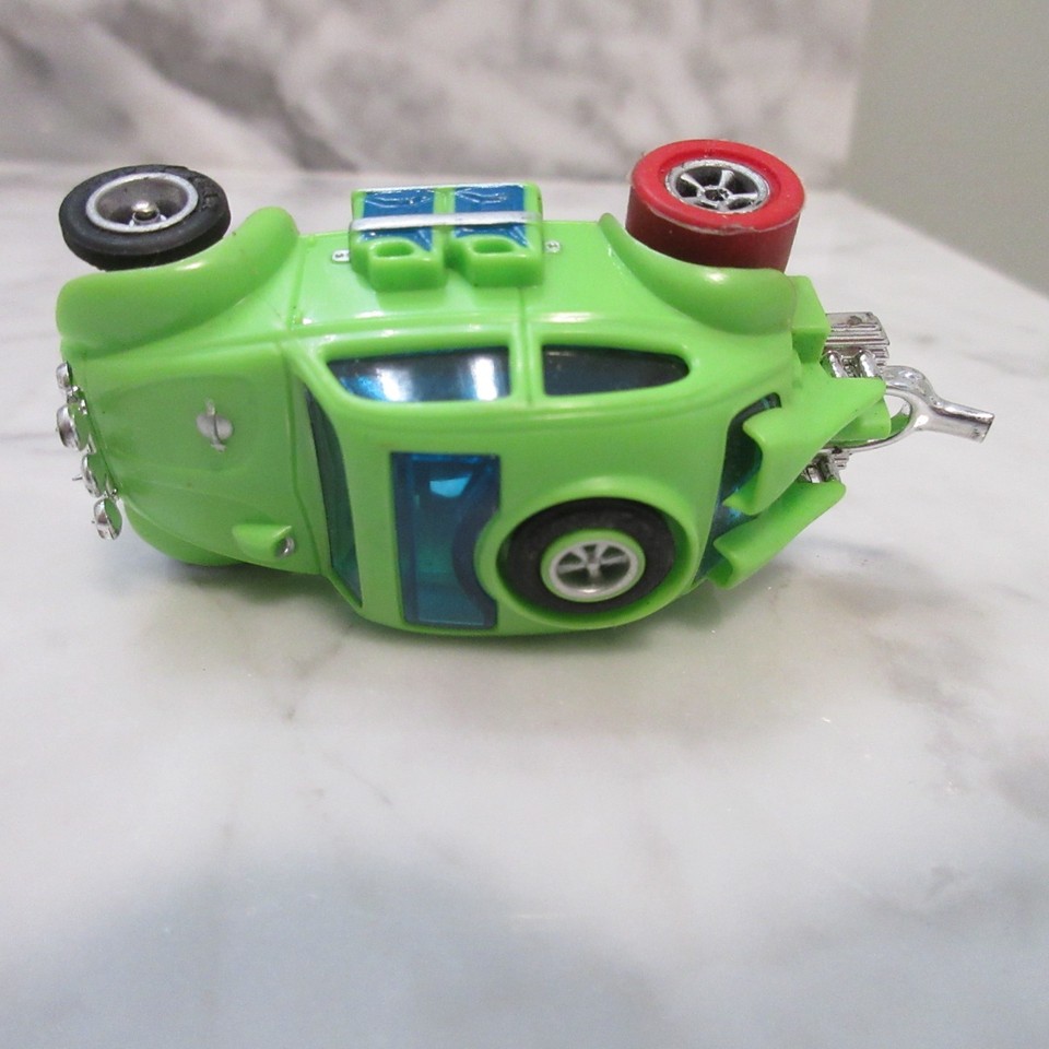 AURORA AFX BAJA BUG VW BEETLE HO SLOT CAR 1970s Green blue RUNS (WD12 ...