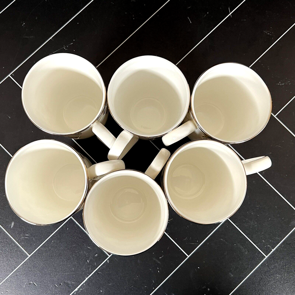 Set Of 6 Lenox Classic Collections Landmark Gold Leaves Accent Coffee ...