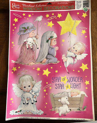 Vintage Vinyl Window Clings Ruth Morehead RJM Christmas Nativity ...