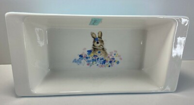 Bunny Rabbit Stoneware Loaf Casserole Pan Easter Ciroa Parade New ...