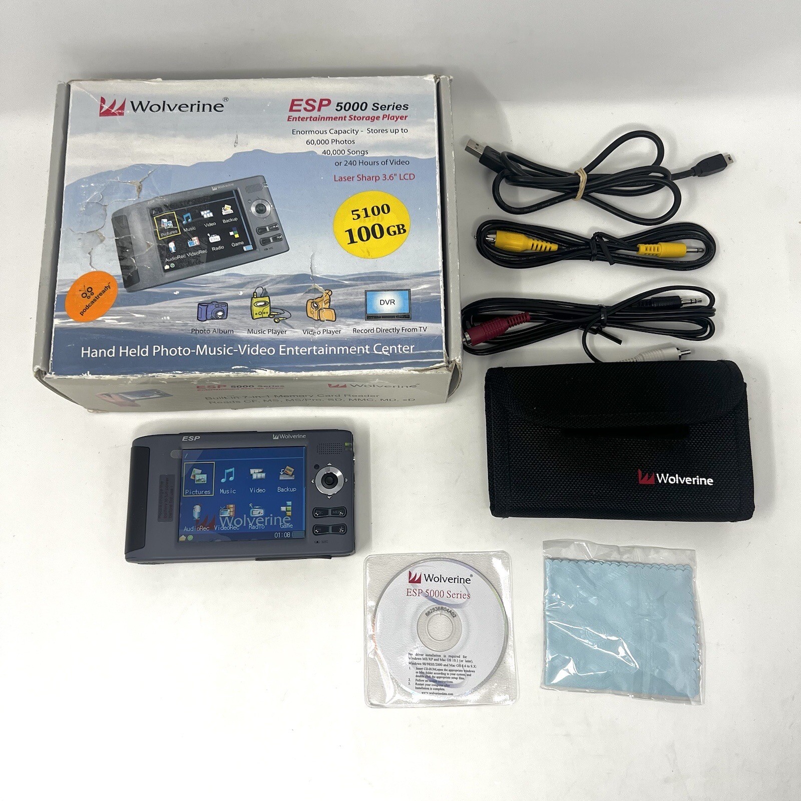 Wolverine ESP 5000 Series 5100 100GB Portable Entertainment Storage ...