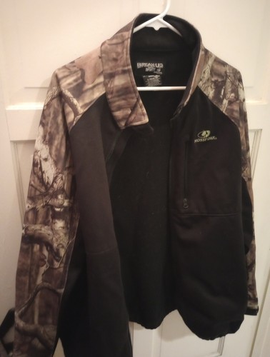 Mossy Oak Break Up Infinity Men Black Fleece Camouflage Full Zip Jacket ...