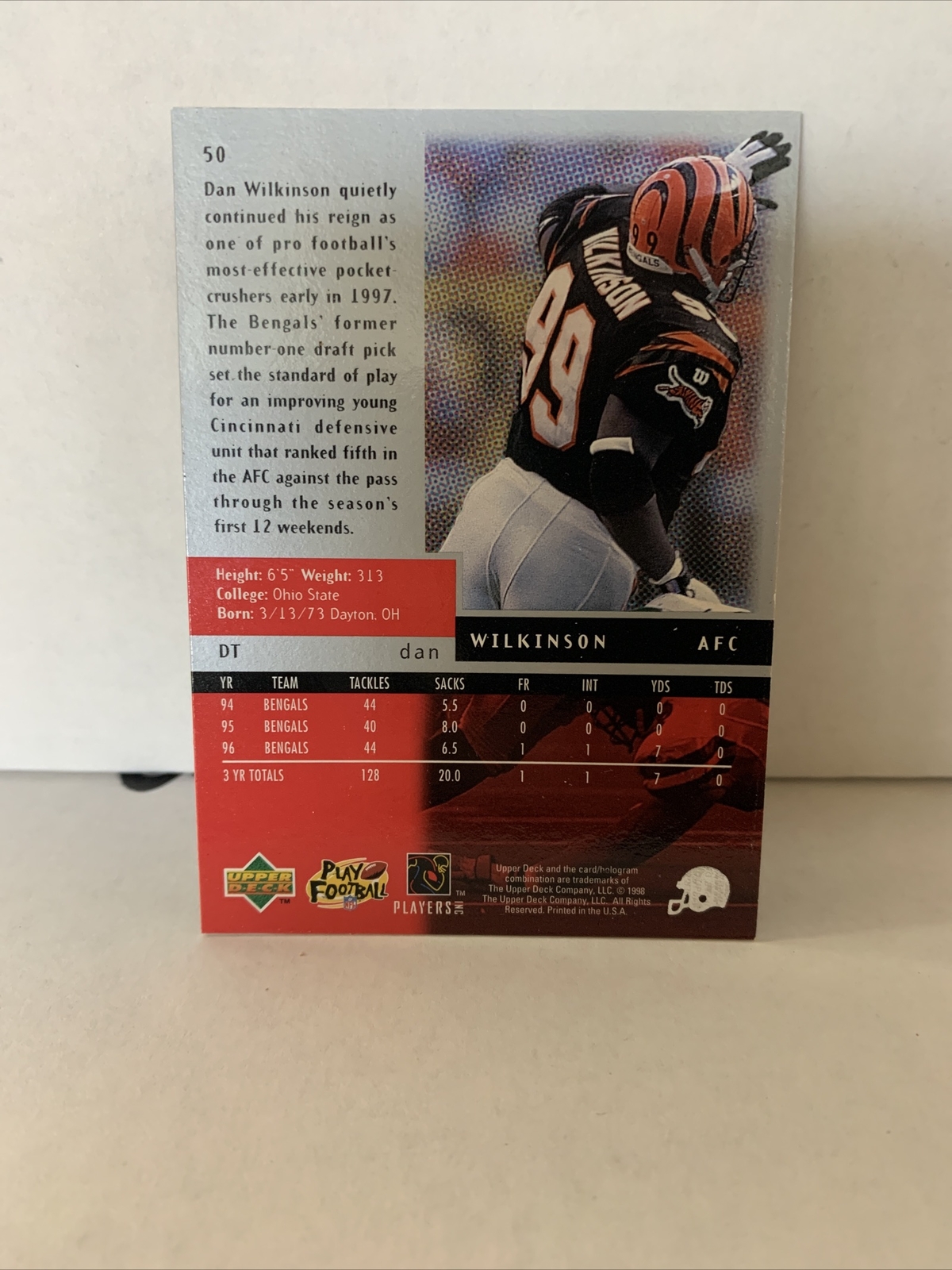 1998 Upper Deck Black Diamond - Dan Wilkinson #50 Triple Diamond for ...