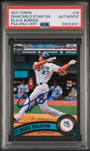 2011 Topps Black Border Card Mike Giancarlo Stanton /60 #78 PSA/DNA ...