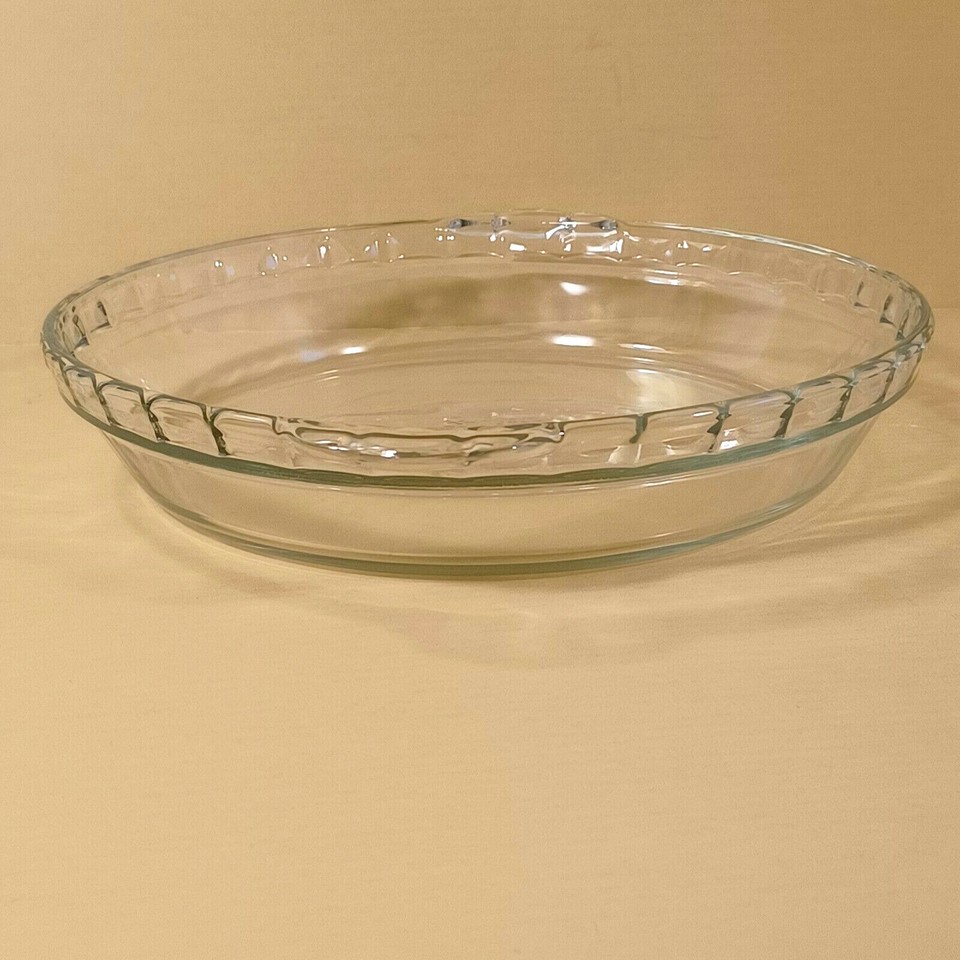 Vintage PYREX #229 Fluted Glass Deep Dish Pie Pan Plate Tab Handles USA ...