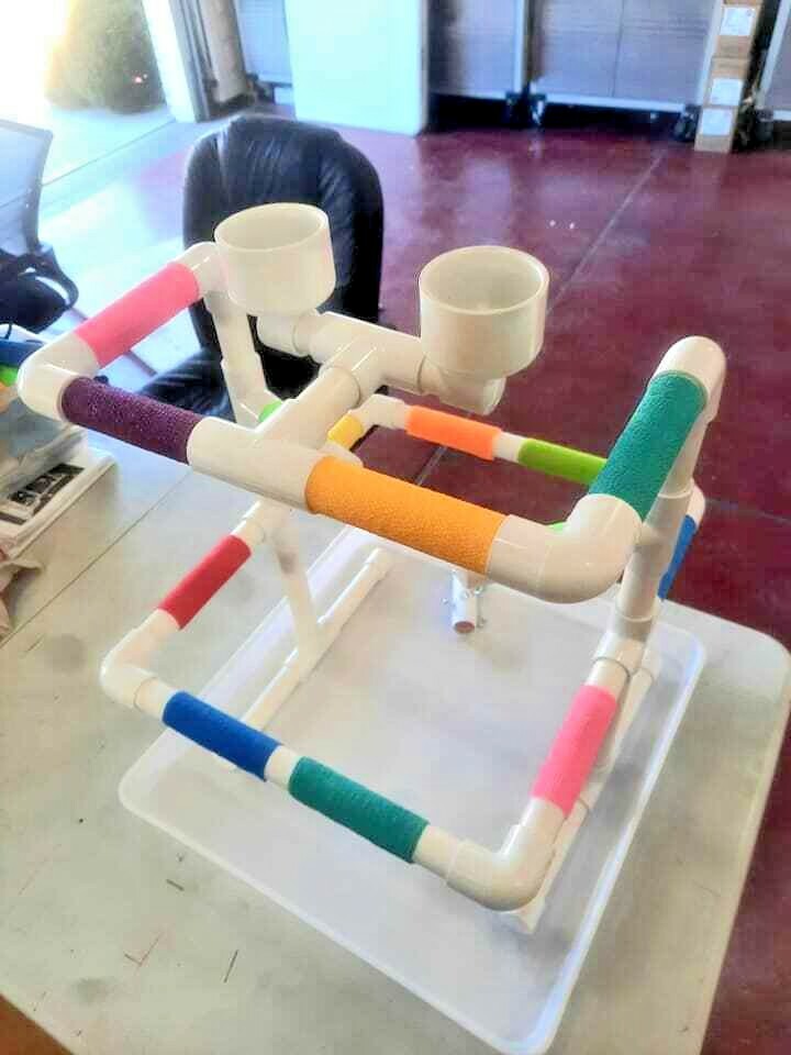 1/2" pvc Parrot Perch two tier Tabletop Play Gym Stand Birds Love Them ...