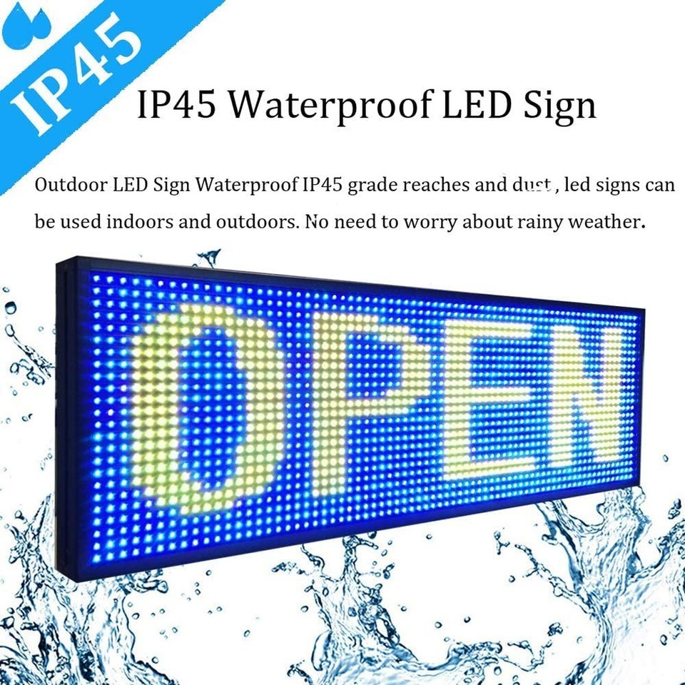 Outdoor P10 LED Digital Sign - RGB Full Color WiFi Programmable LED ...