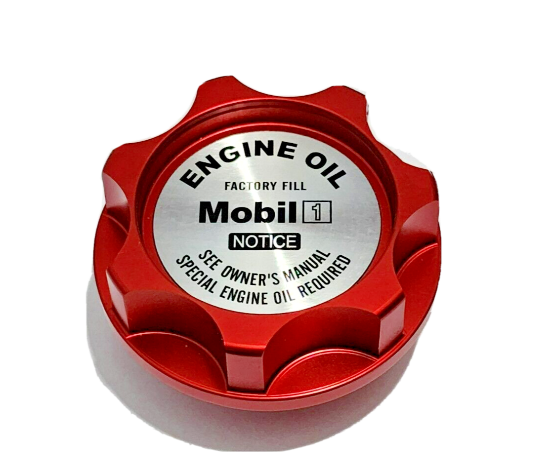 RED CNC OIL CAP FILLER RACING BILLET ALUMINUM MOBIL 1 FOR SCION LEXUS ...