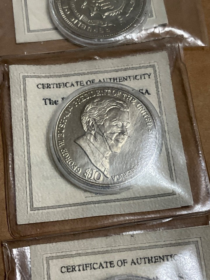 2004 Republic of Liberia $10 George W. Bush 43rd US President Proof ...