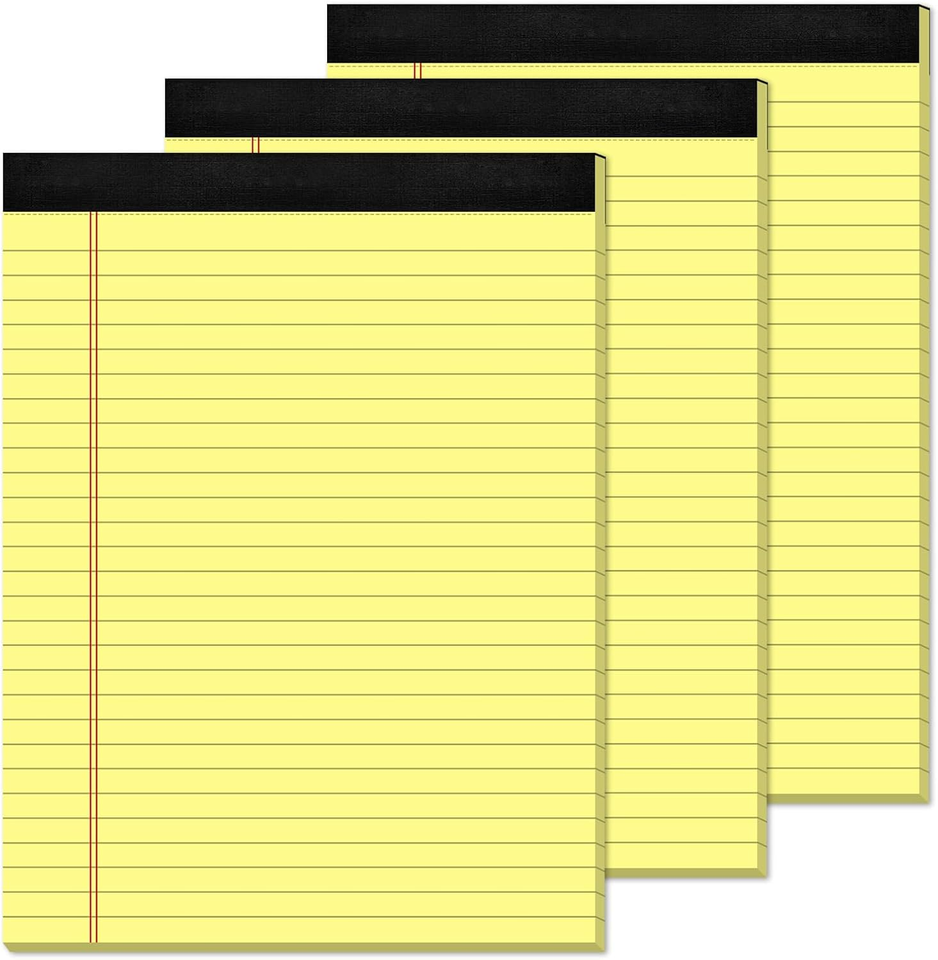 Writing Pads Yellow Note Pads Legal Pads 8.5 X 11 Perforated Wide Ruled ...