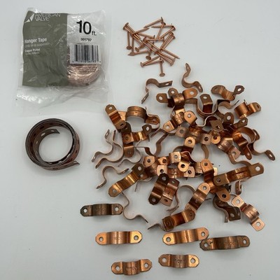 Lot Of Copper Plated Pipe Strap, Rolls, and Nails, Assorted Sizes | eBay