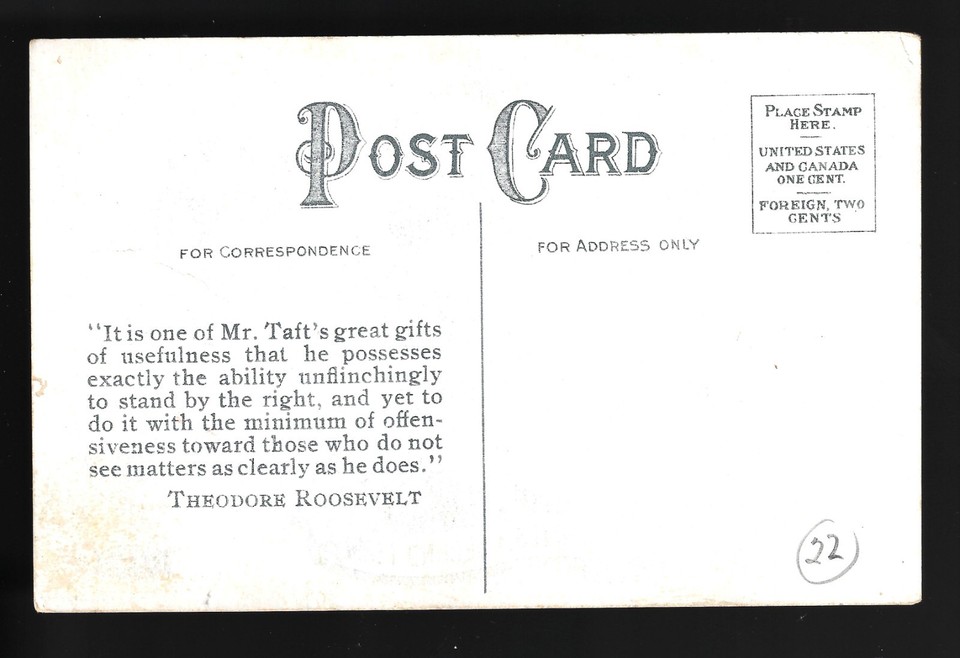 1912 pro-Taft anti-T Roosevelt WANTS 3rd Term Campaign Postcard w/GW US ...
