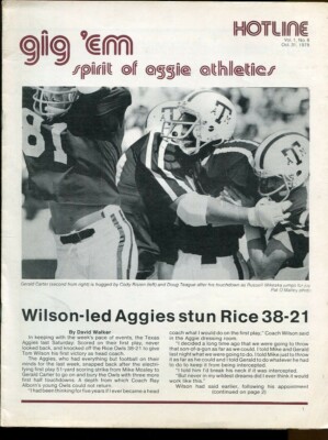 1978 Texas A&M Aggies Gig 'Em Hotline Magazine Russell Mikeska Gerald ...