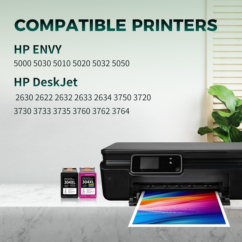 2x INK CARTRIDGES 304XL for HP DeskJet 2620 2630 3720 3730 3750 Envy ...