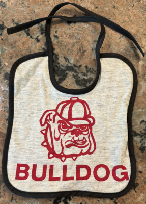 VTG 1980s Georgia Bulldogs Baby/Dog Bib 7in. x 8in. | eBay