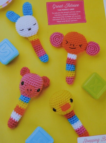 Crochet Pattern To Make - Sweet Baby's Striped Animal Rattles DK Soft ...