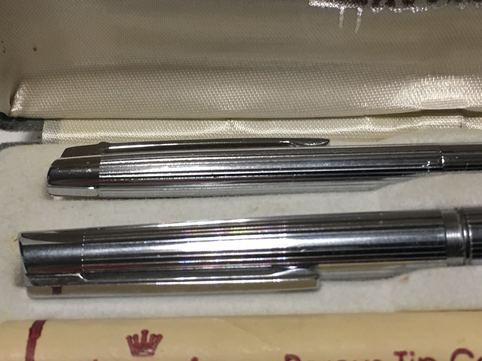 Vtg Hallmark Silver Tone/Chrome Pen & Pencil Set with Cartridge | eBay