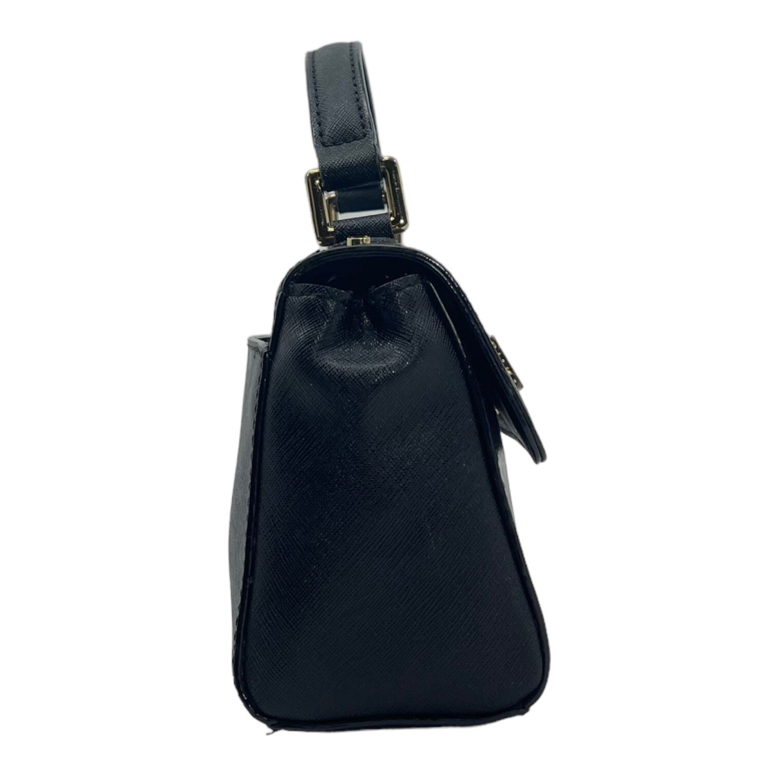 CALVIN KLEIN Small Leather Handbag Top Handle Satchel Classic Mini Bag ...