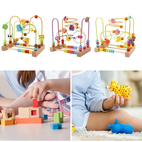 Wooden Bead Maze Toy New Year Gift Hand Eye Coordination Beads Roller ...