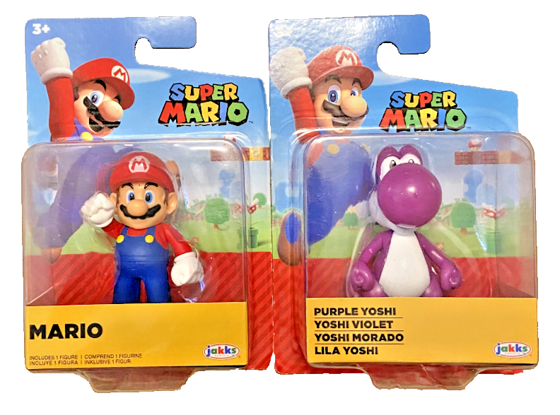 MARIO & PURPLE YOSHI Super Mario Jakks Pacific 2.5" Figures | eBay